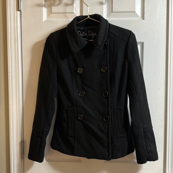 Outer Edge | Jackets & Coats | Jrs Black Buttonup Peacoat Size Small ...